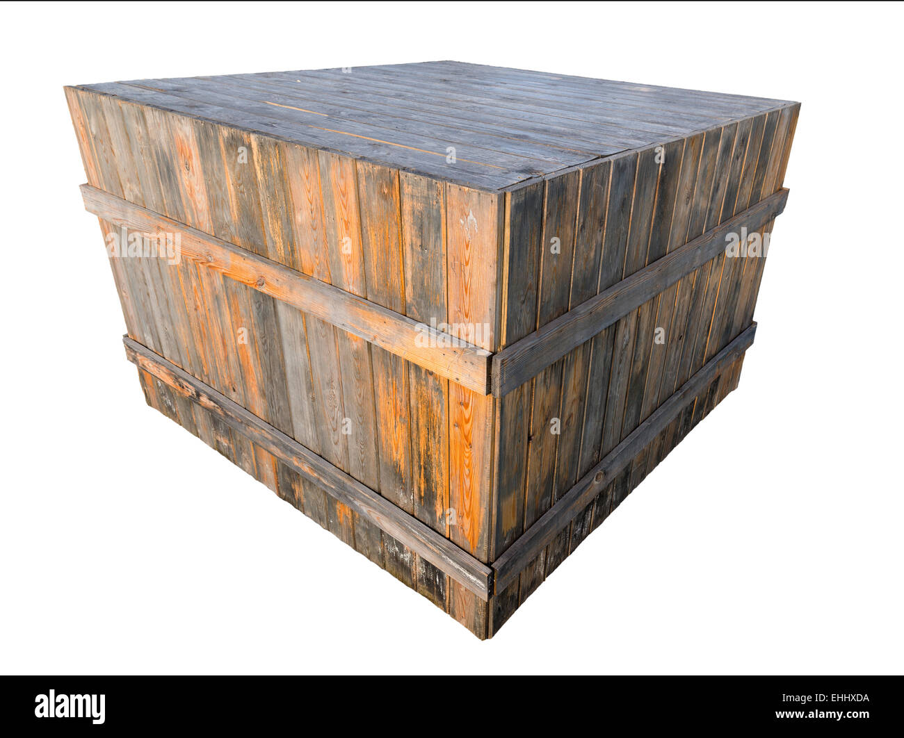 wooden crate isolated on white background Stock Photo - Alamy