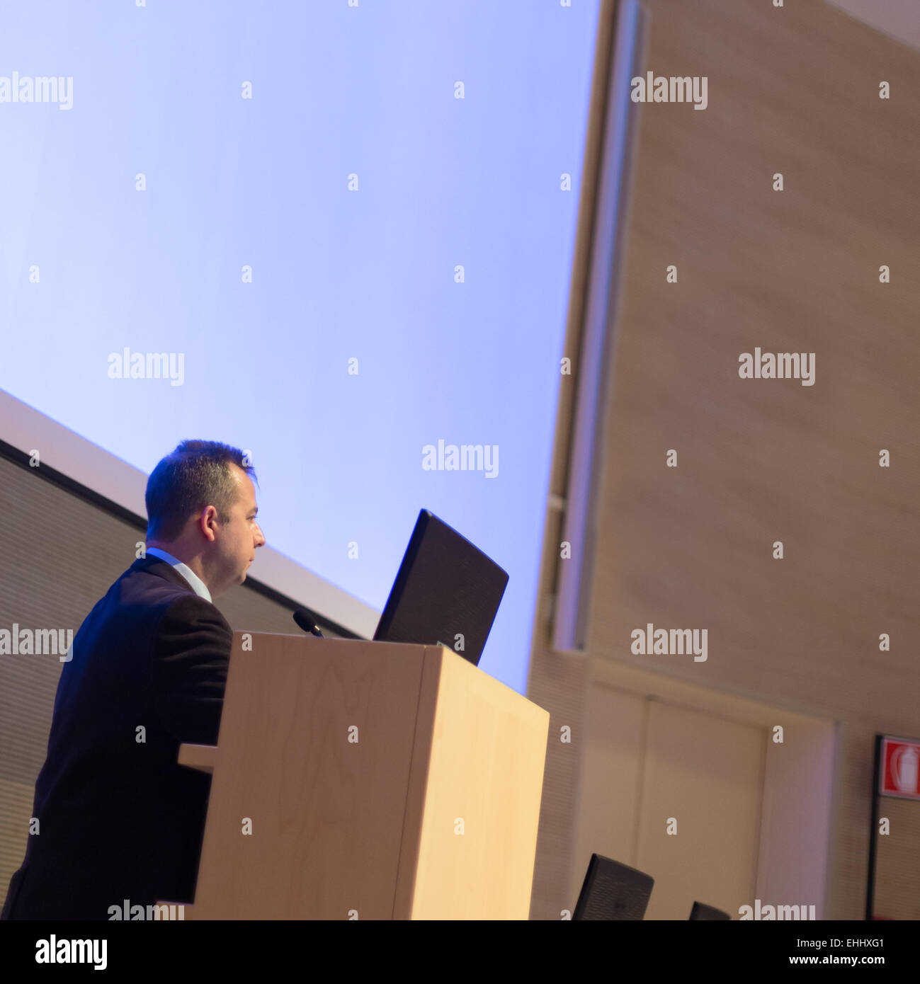Podium speaker screen hi-res stock photography and images - Alamy