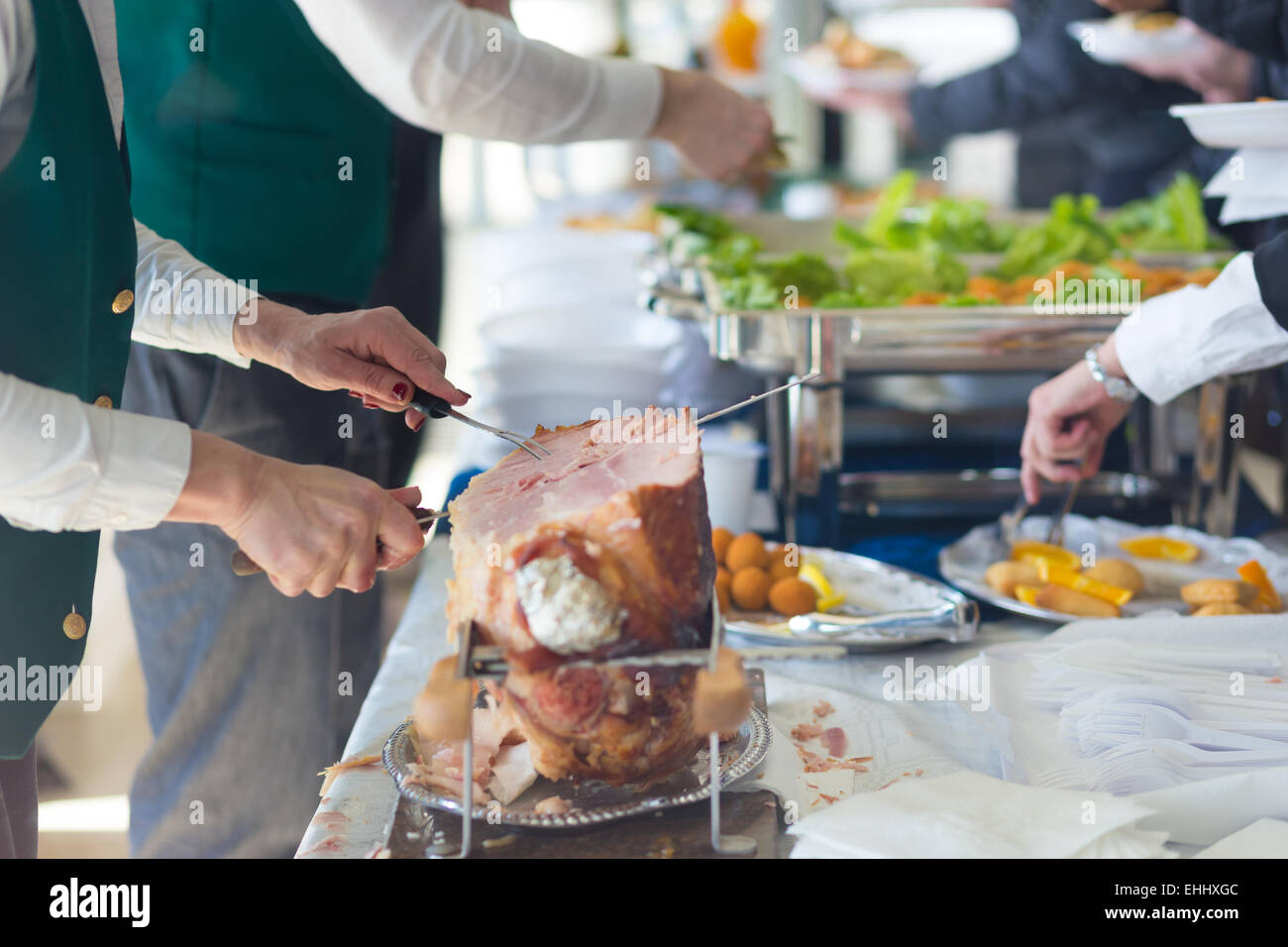 Banquet lunch break at conference meeting Stock Photo - Alamy