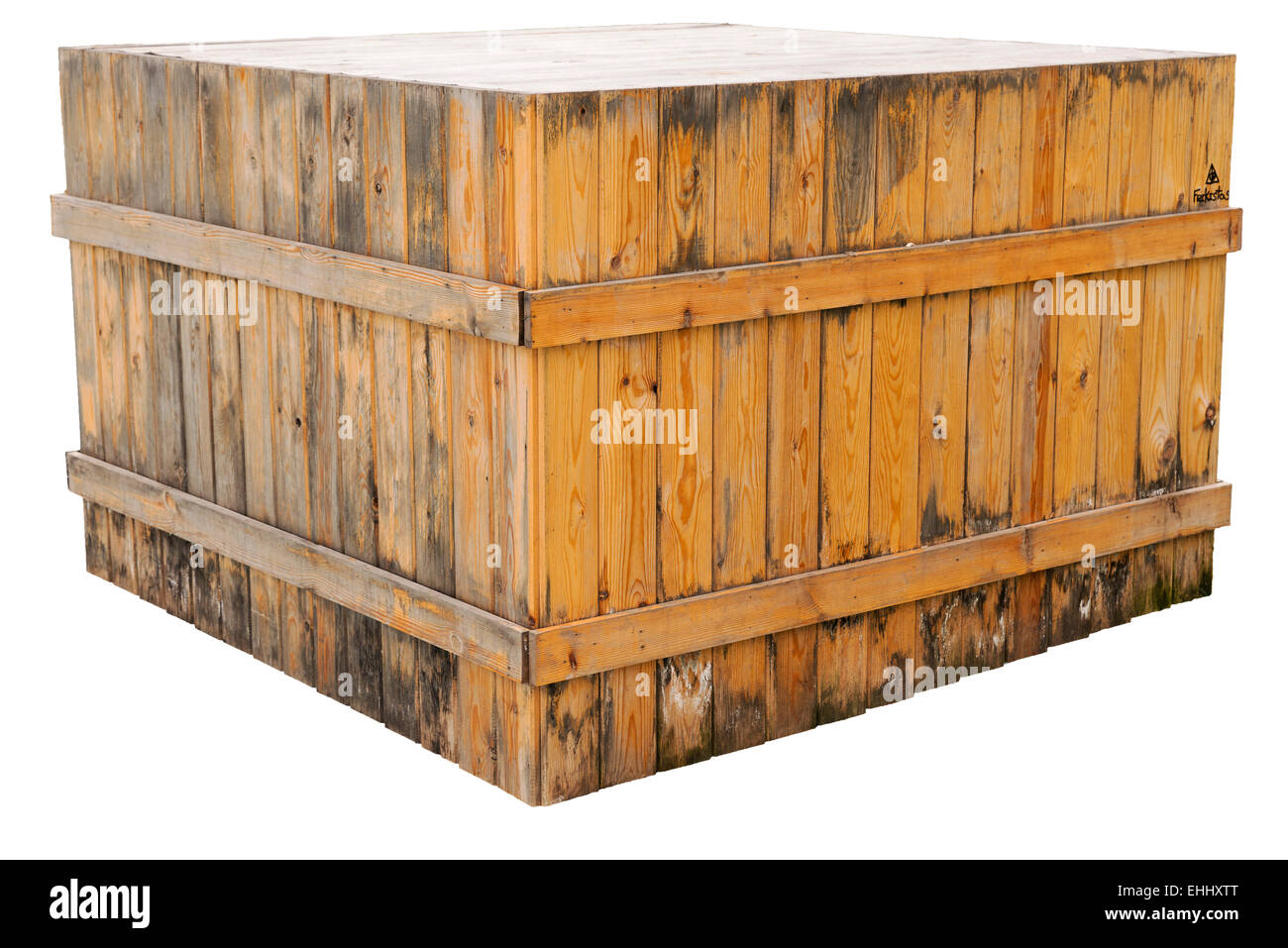 wooden crate isolated on white background Stock Photo - Alamy
