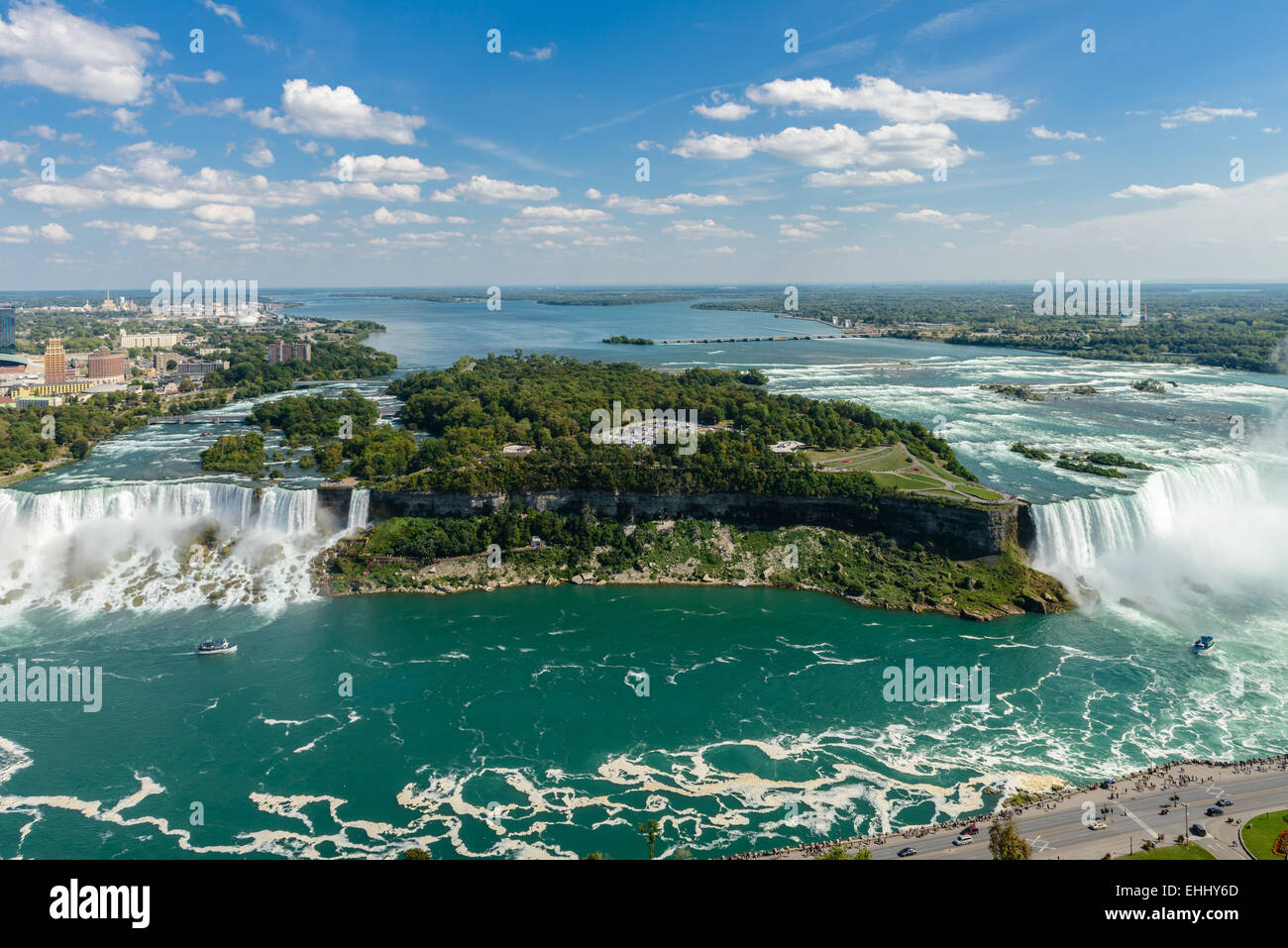 Niagara Falls-panorama view from Skylon Tower platforms Stock Photo - Alamy