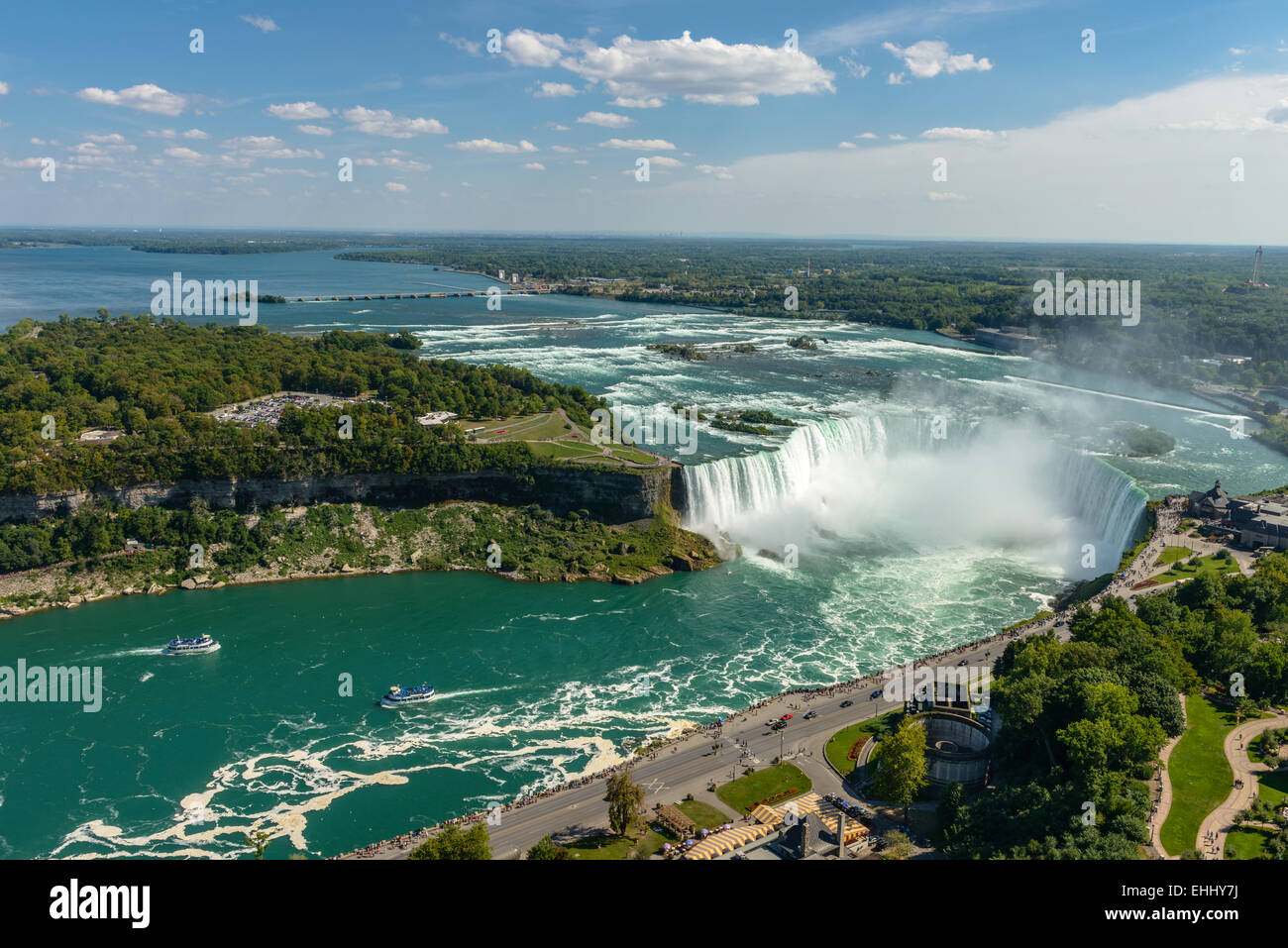 Niagara Falls-panorama view from Skylon Tower platforms Stock Photo - Alamy