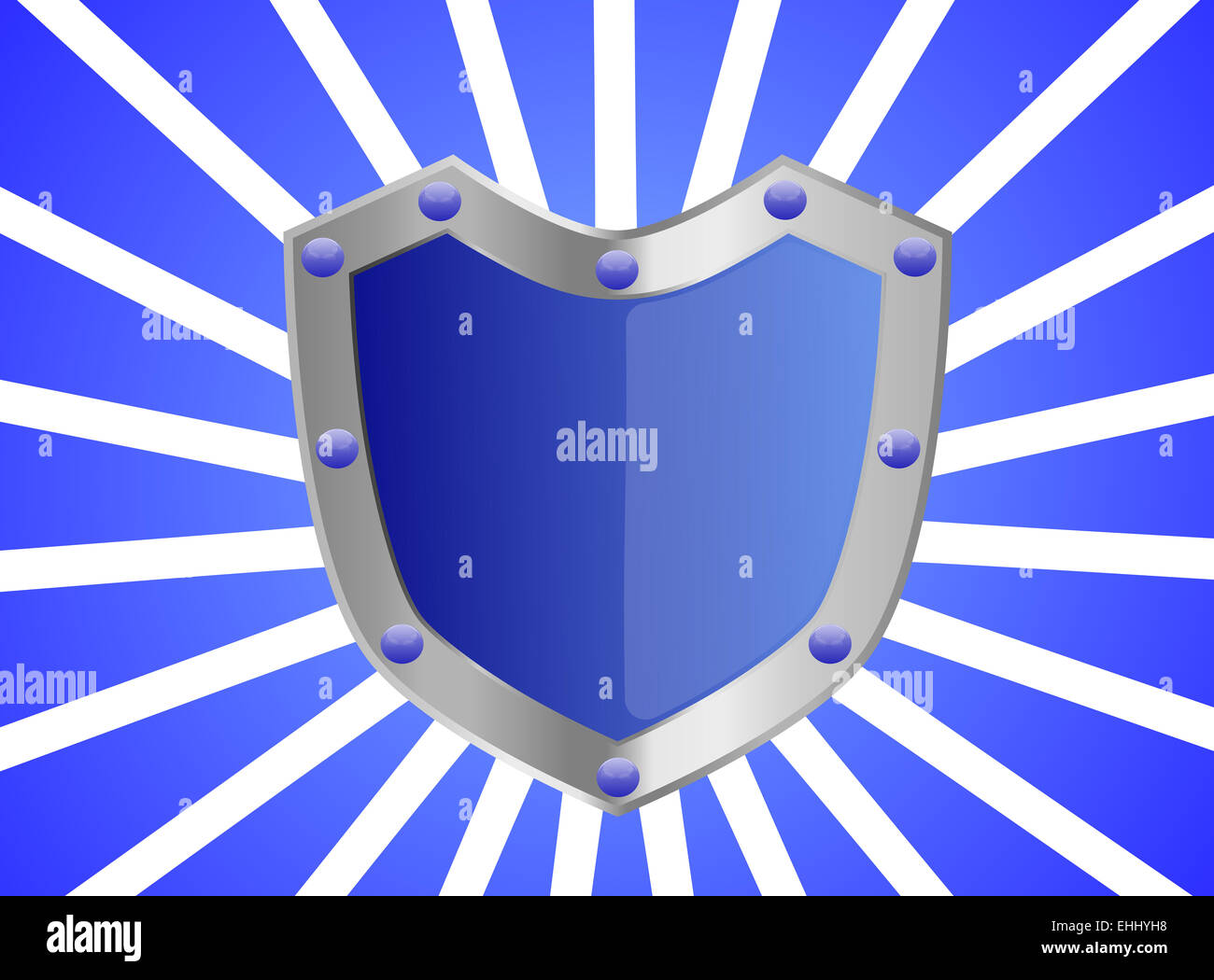 Blue Gem Studded Shield Stock Photo - Alamy