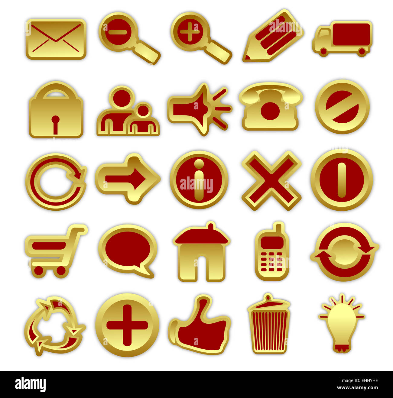 Golden zoom in icon hi-res stock photography and images - Alamy