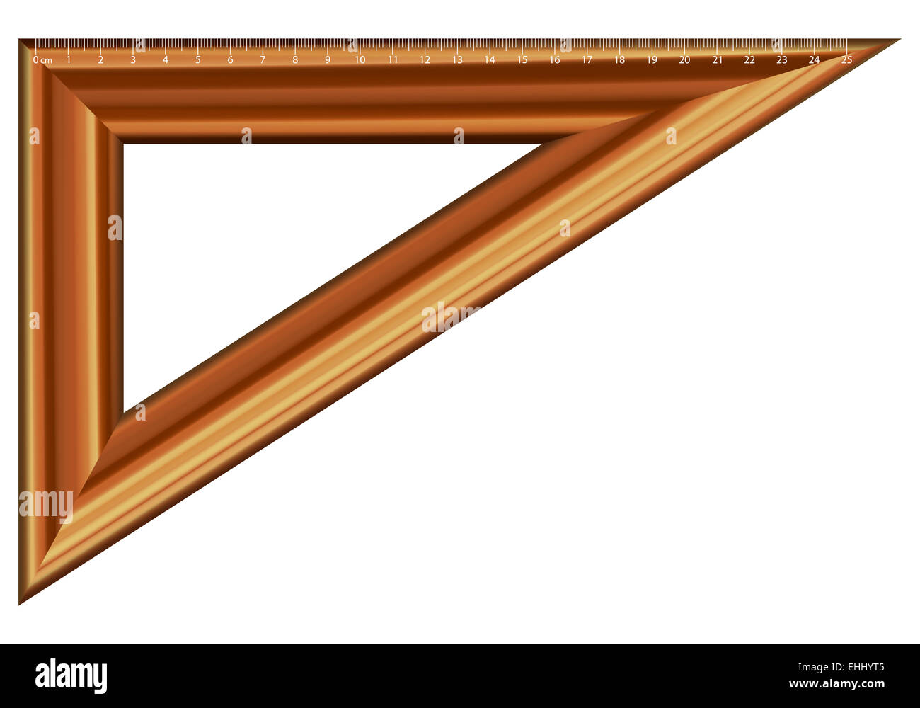 Wooden triangle ruler on a white background. Vector illustration Stock ...