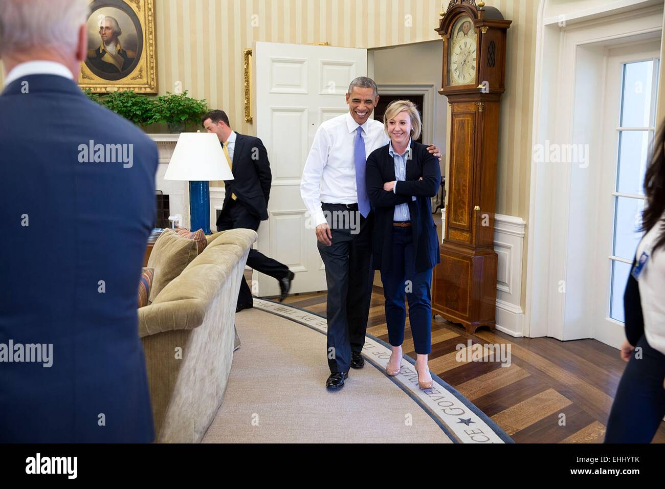 US President Barack Obama greets Anita Decker Breckenridge, Deputy ...