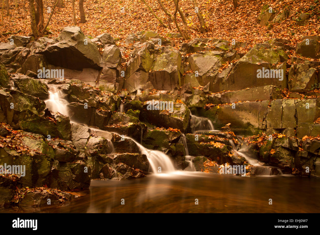 Waterfall in the autumn Stock Photo - Alamy