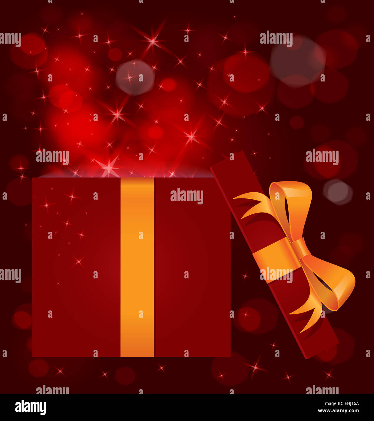 Magic light gift box open Stock Photo - Alamy