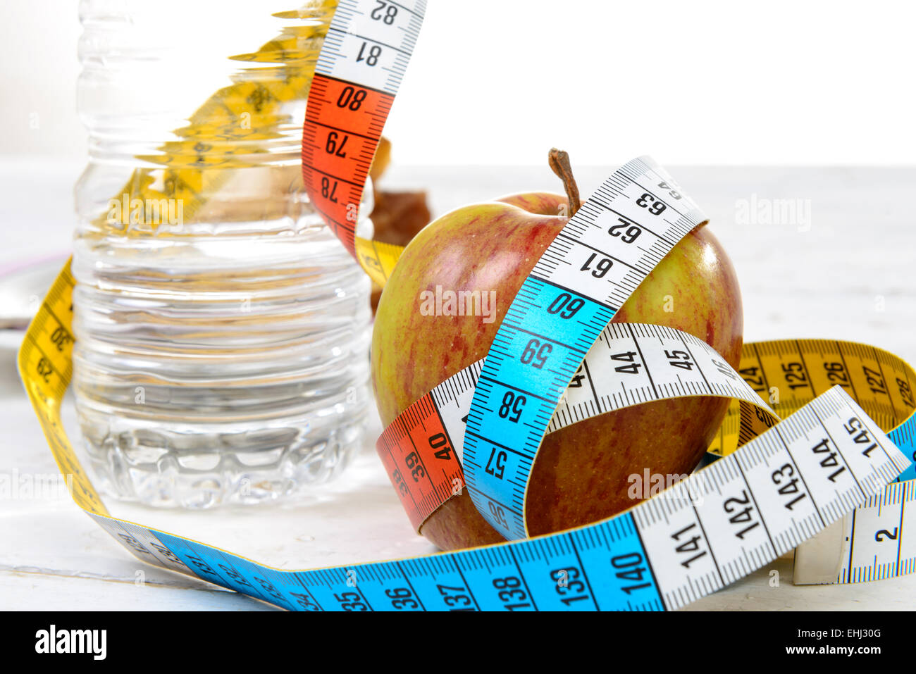 Measuring tape apple water hi-res stock photography and images - Alamy