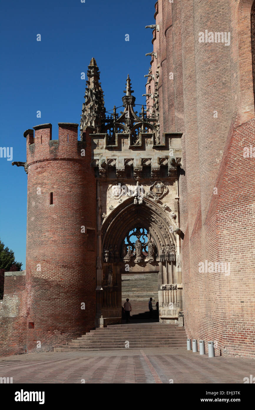 The porch of the Basilica cathedral of Saint Cecilia, one of the ...