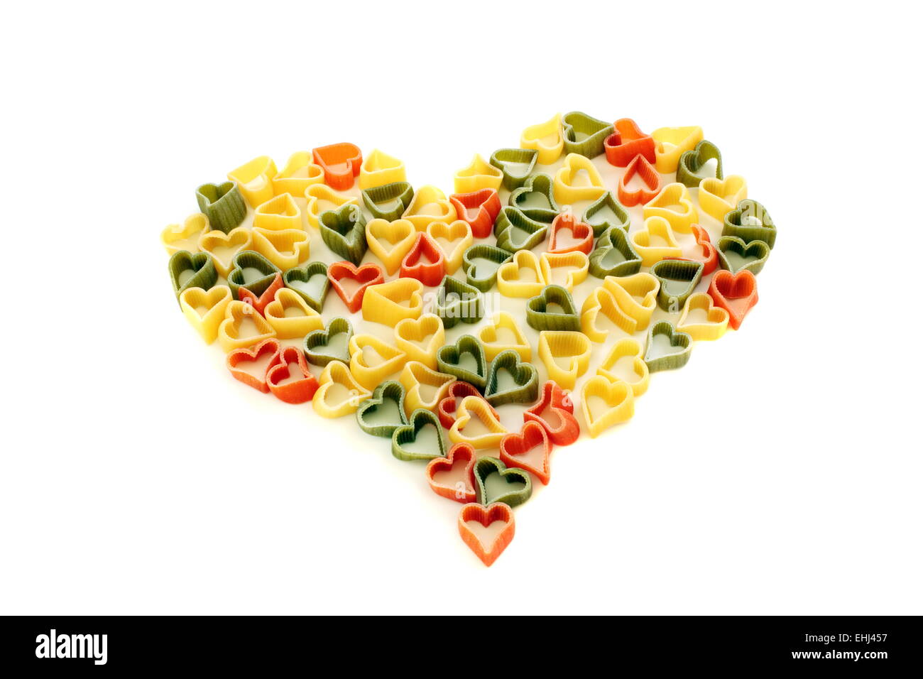 Heart of colored pasta Stock Photo - Alamy