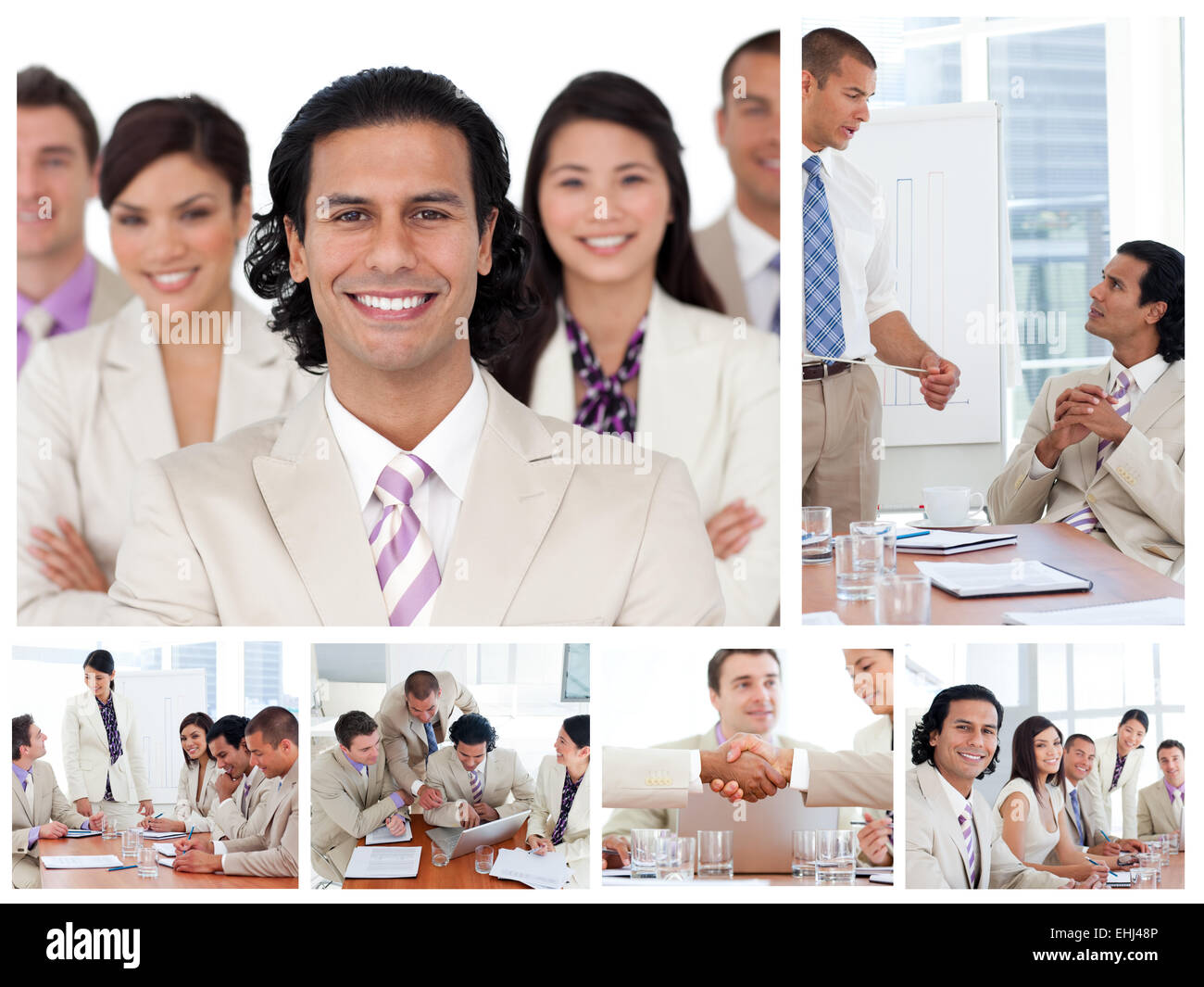 Collage business people working hi-res stock photography and images - Alamy