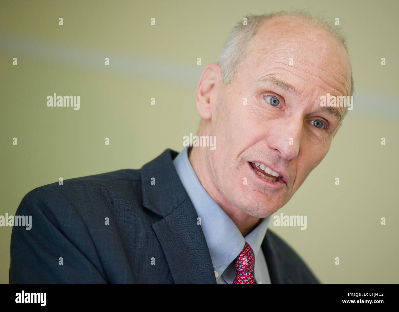 US immunotherapist Carl H. June in front of representatives from the ...