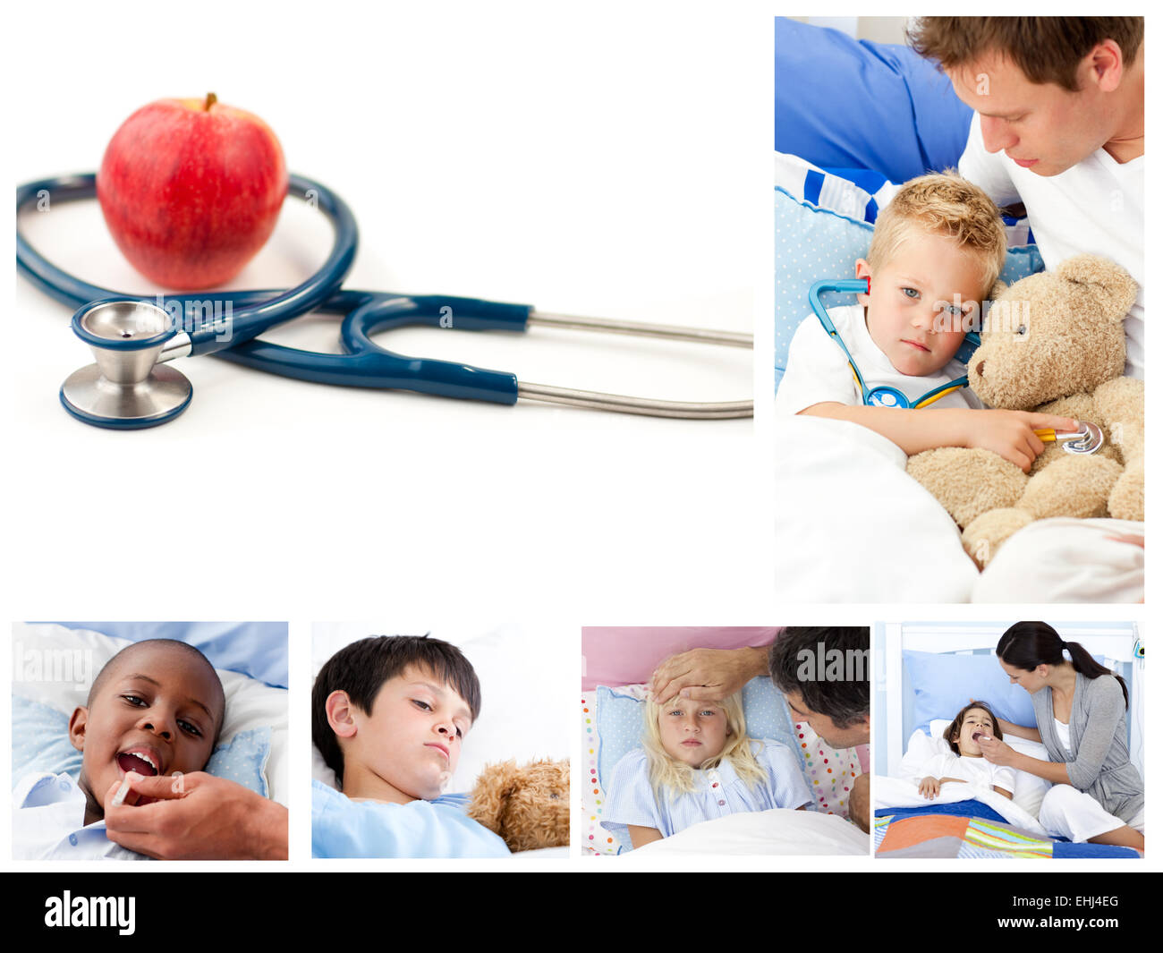 Collage of sick children Stock Photo - Alamy