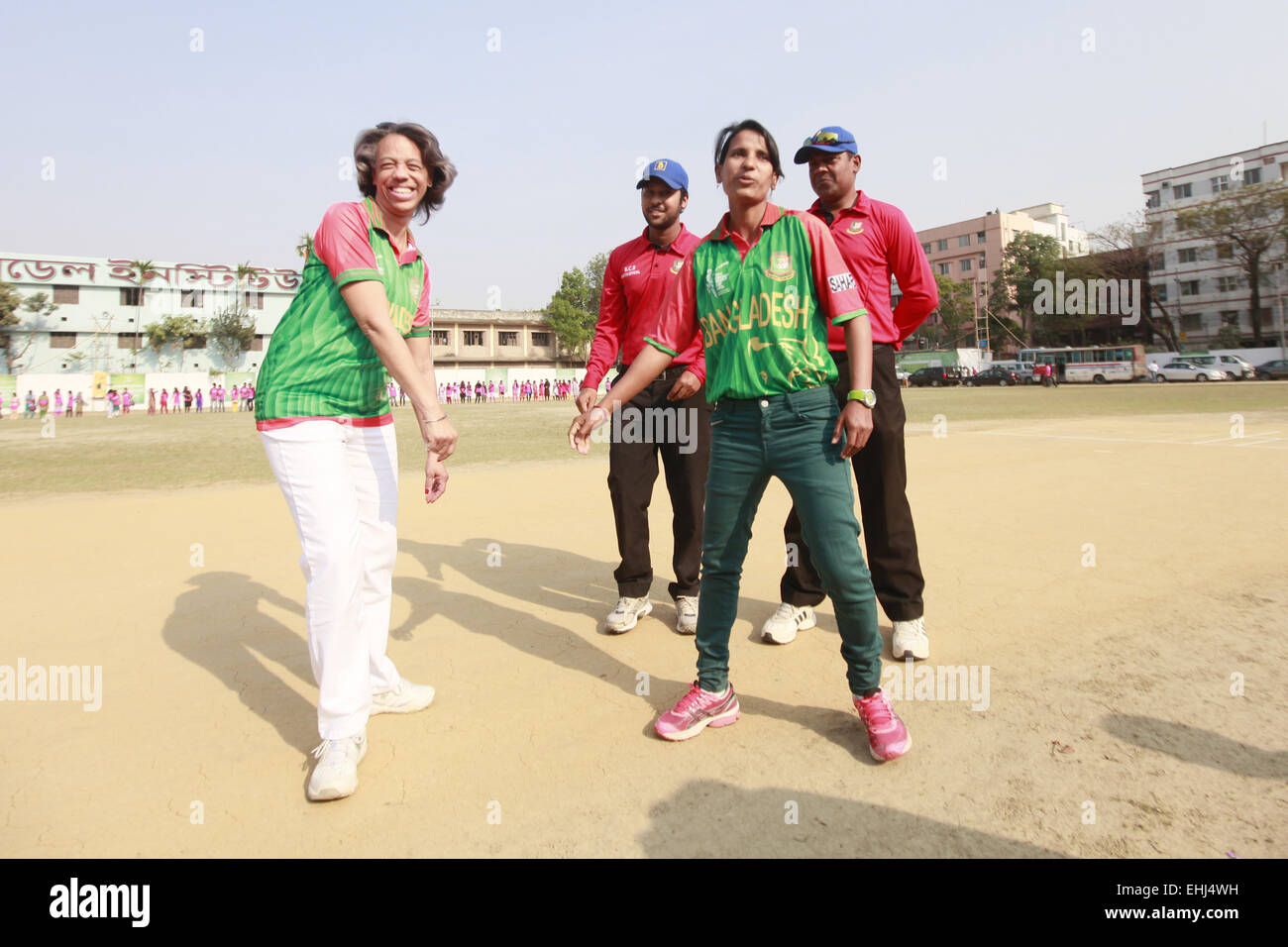 Dhaka, Bangladesh. 14th Mar, 2015. In the spirit of the ongoing Cricket ...