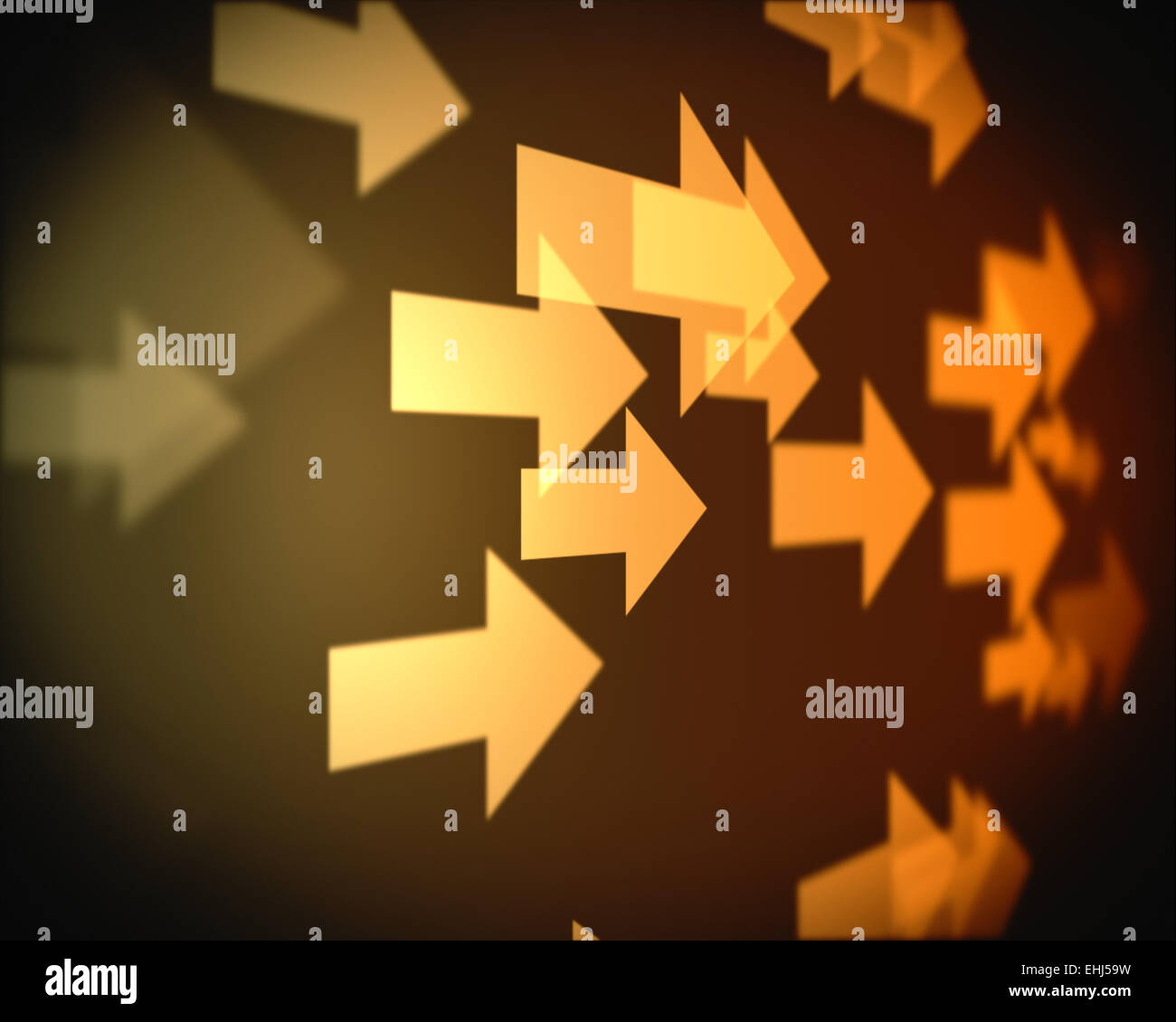Background of multiple orange arrows Stock Photo - Alamy