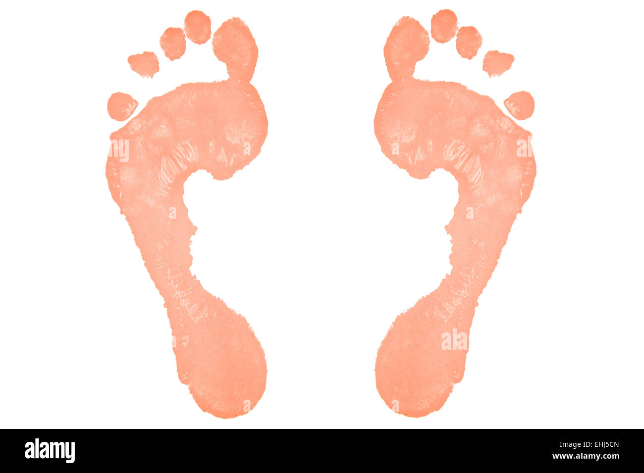 Two red footprints Stock Photo - Alamy