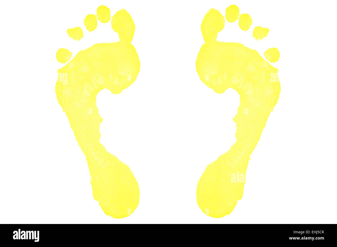 Two yellow footprints Stock Photo - Alamy