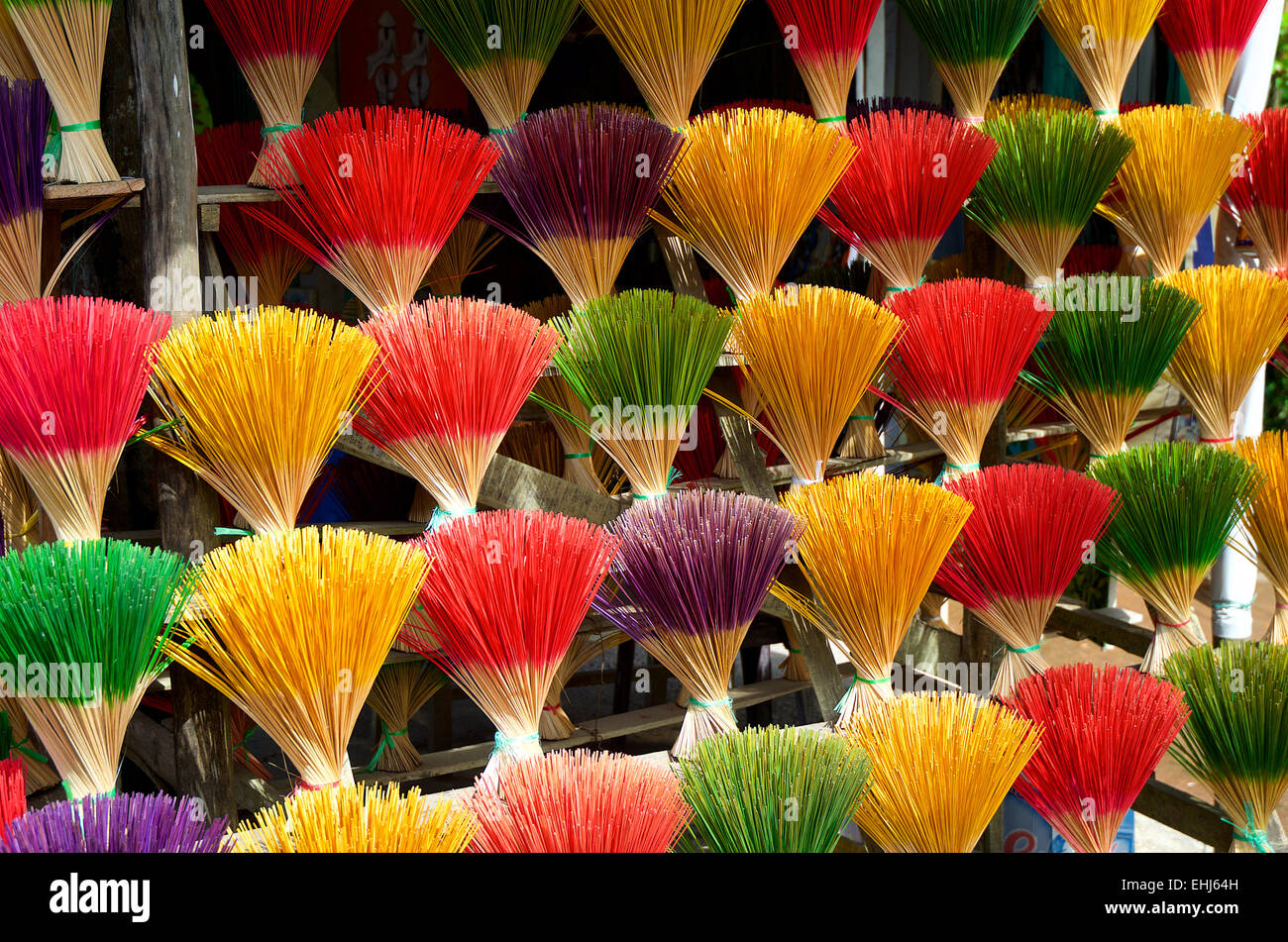 Very colorful incense market stand near Huê, Vietnam Stock Photo - Alamy