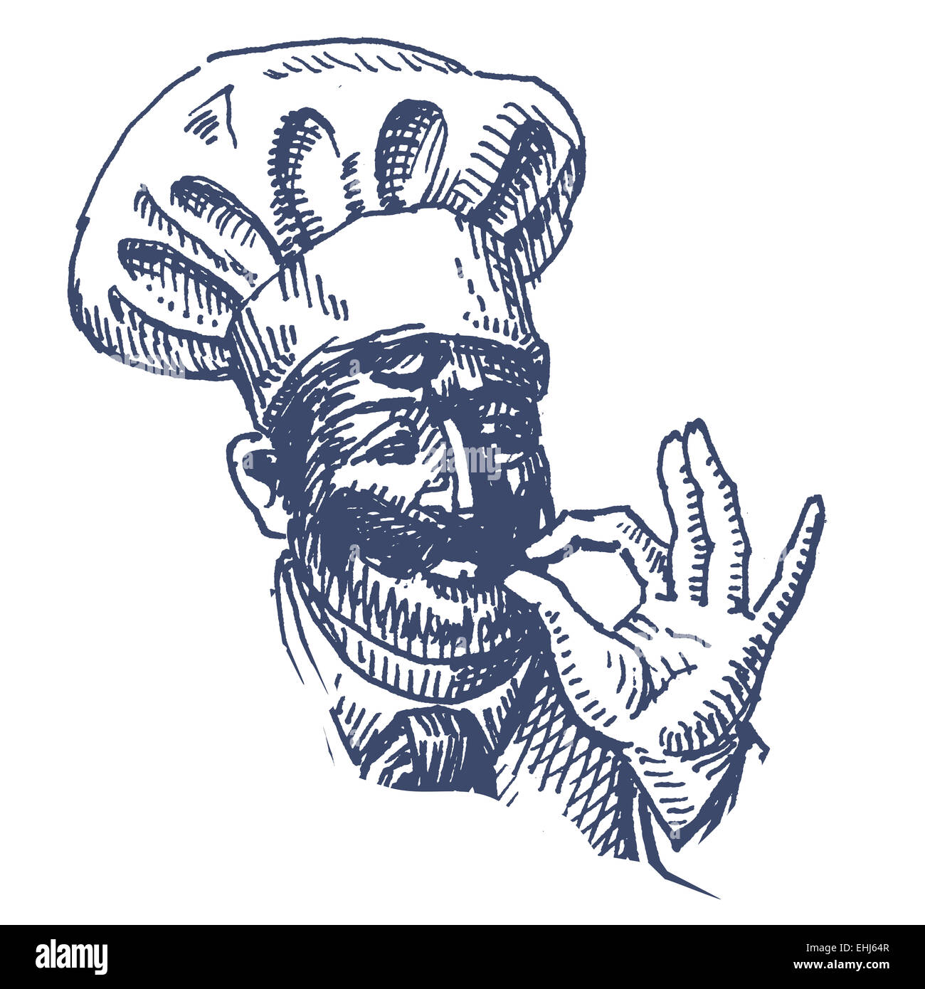 chef on white background. sketch Stock Photo - Alamy
