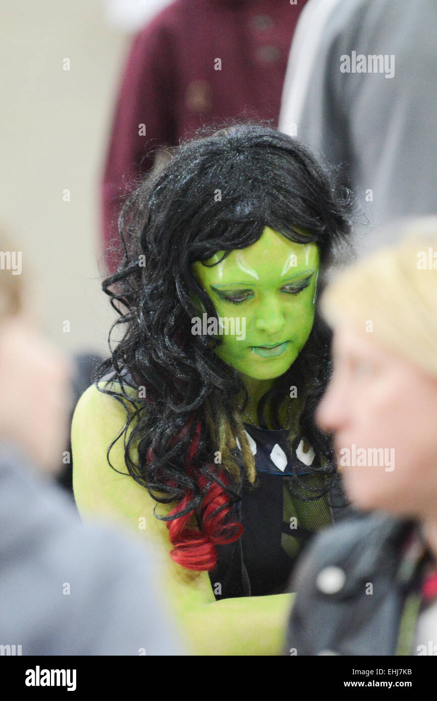Excel, London UK. 14th March 2015. Cosplay is on display the London ...