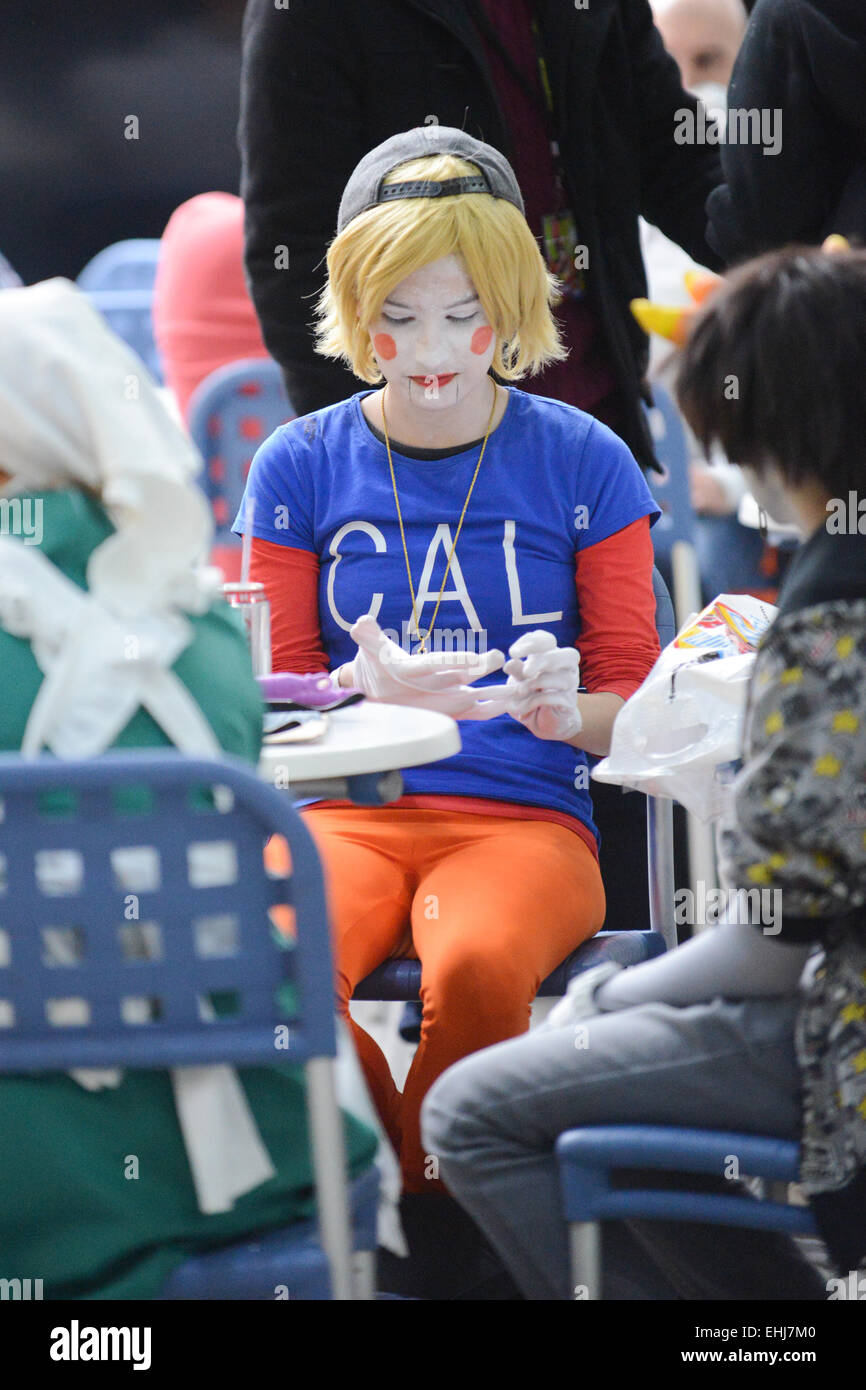 Excel, London UK. 14th March 2015. Cosplay is on display the London ...