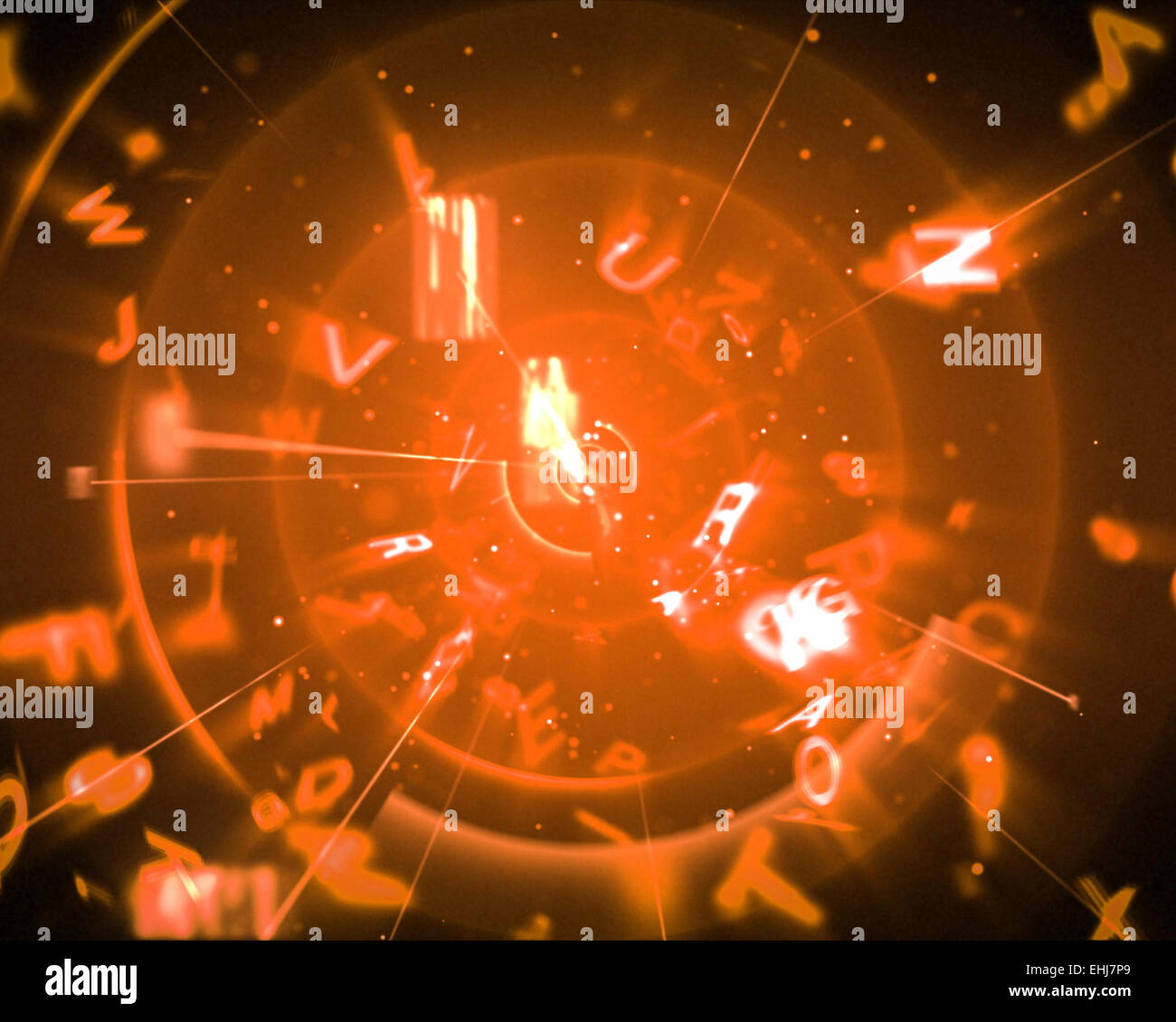 Orange background with letters Stock Photo - Alamy