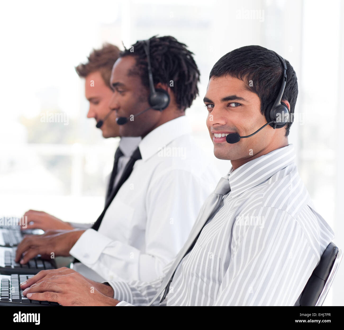 Diverse sale representative partners at work Stock Photo - Alamy