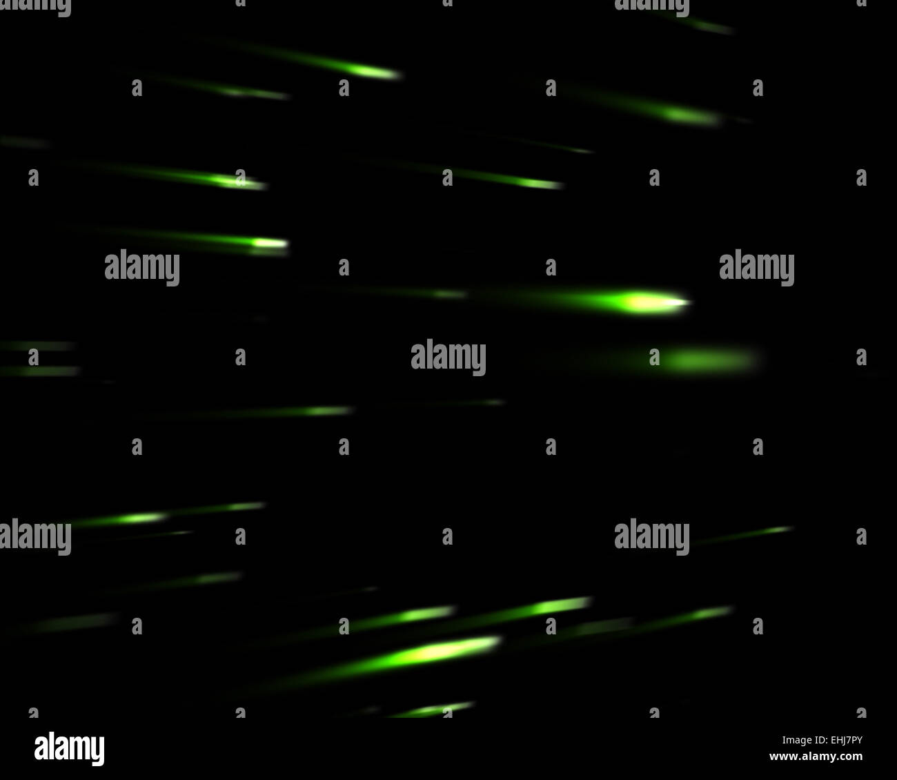 Green falling stars Stock Photo - Alamy