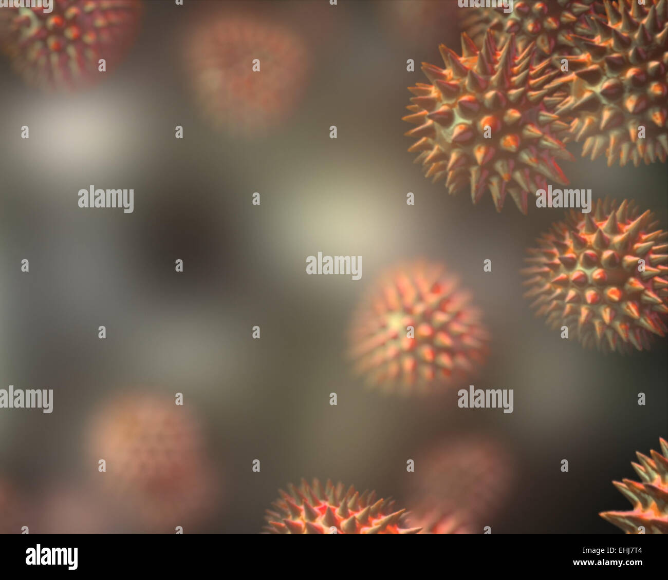Orange virus cells Stock Photo - Alamy