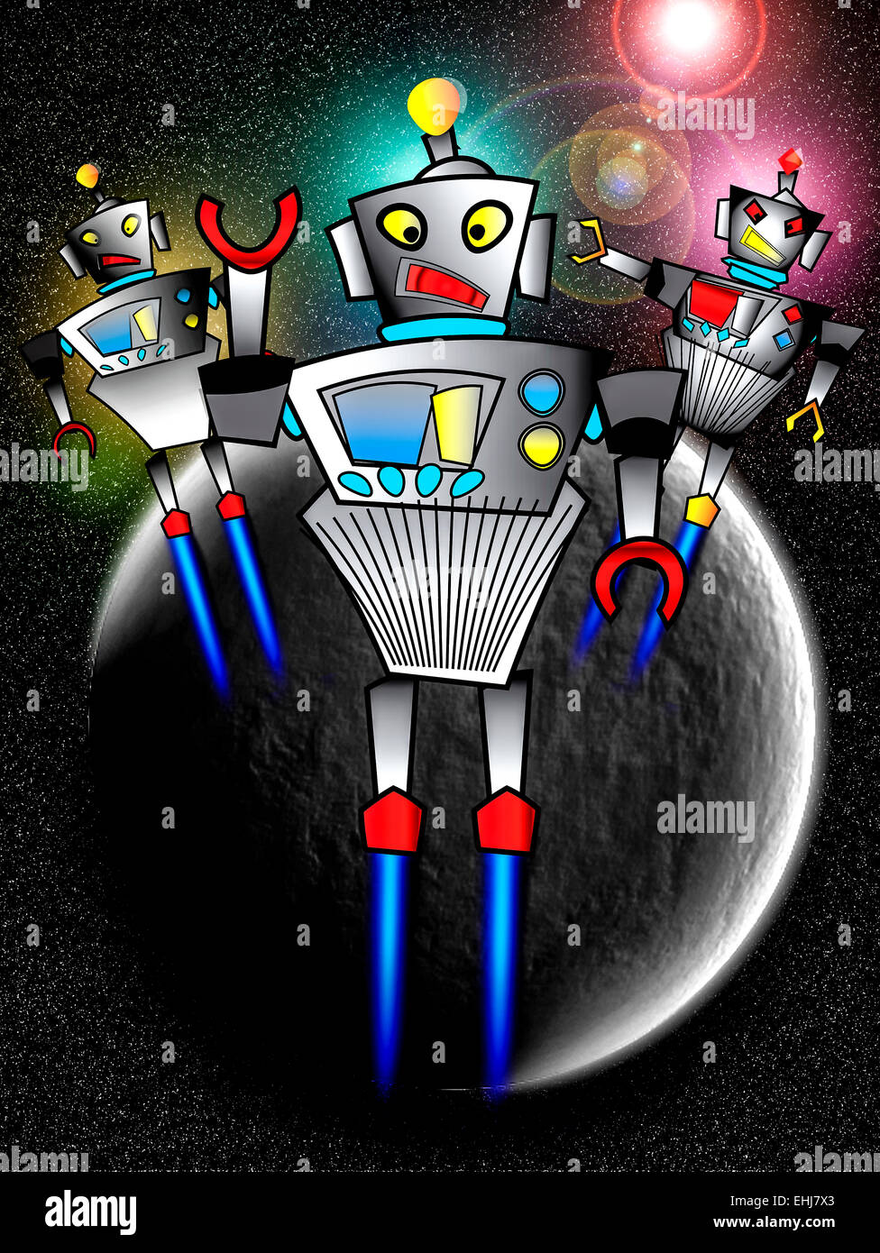 Robots in Space Stock Photo - Alamy