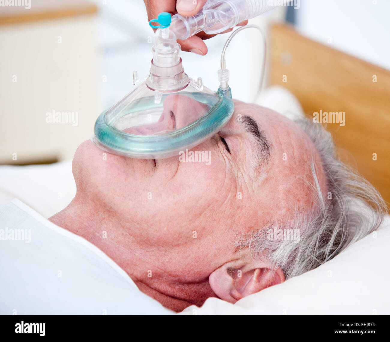 Receiving oxygen hi-res stock photography and images - Alamy