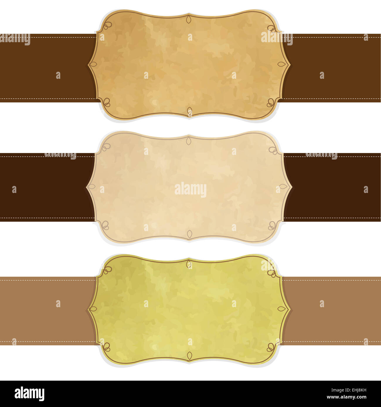 Set Old Vintage Labels Stock Photo - Alamy