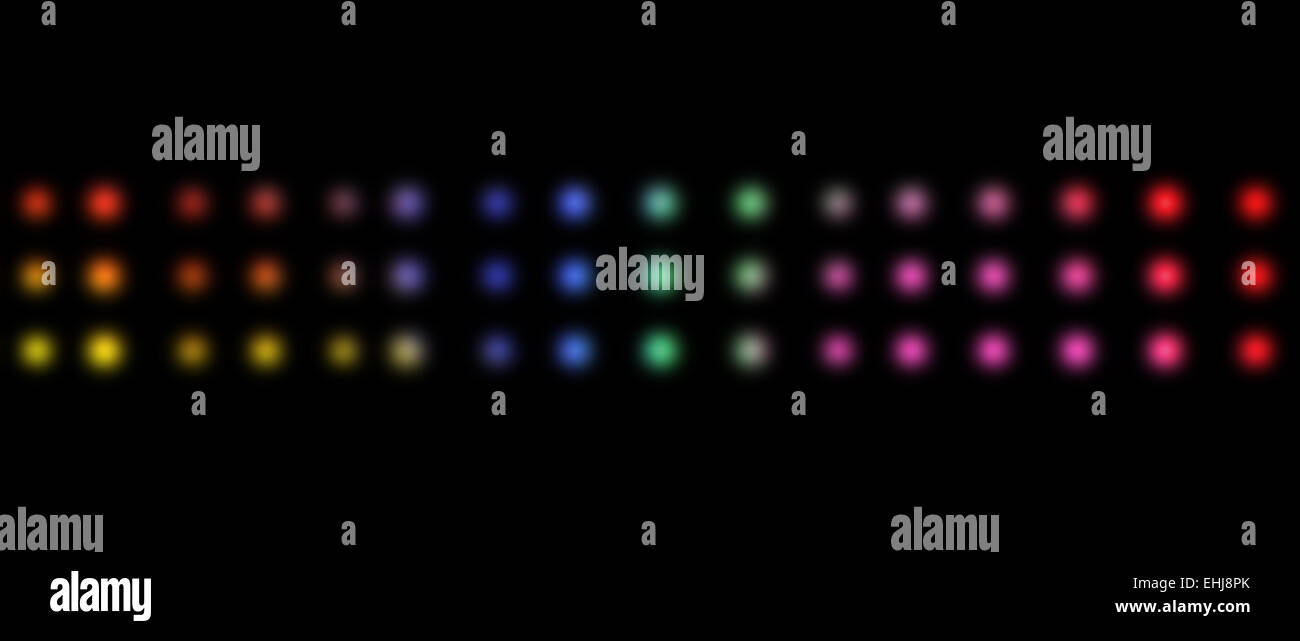Three lines of multicolored dots Stock Photo - Alamy