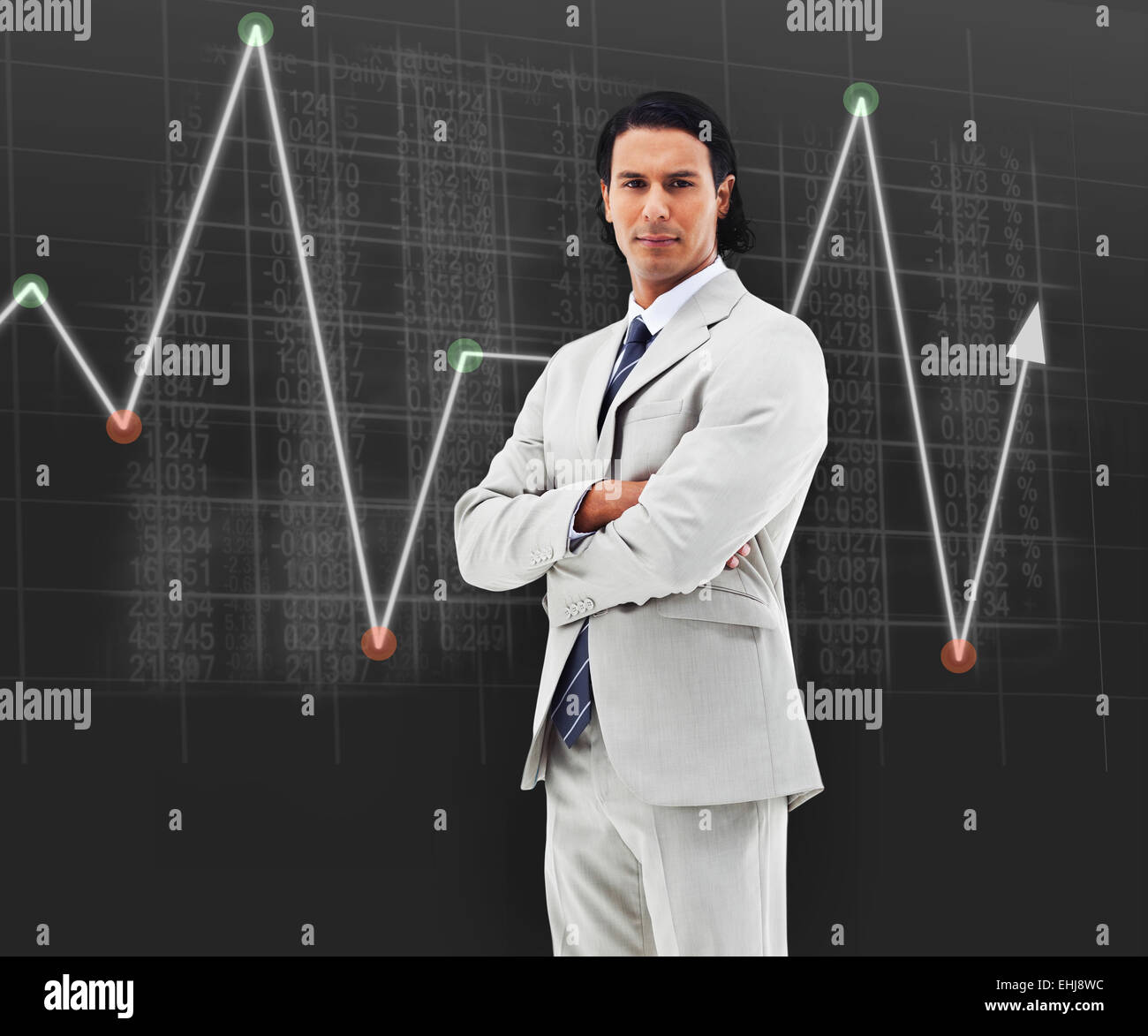 Man standing in front of a statistic Stock Photo - Alamy