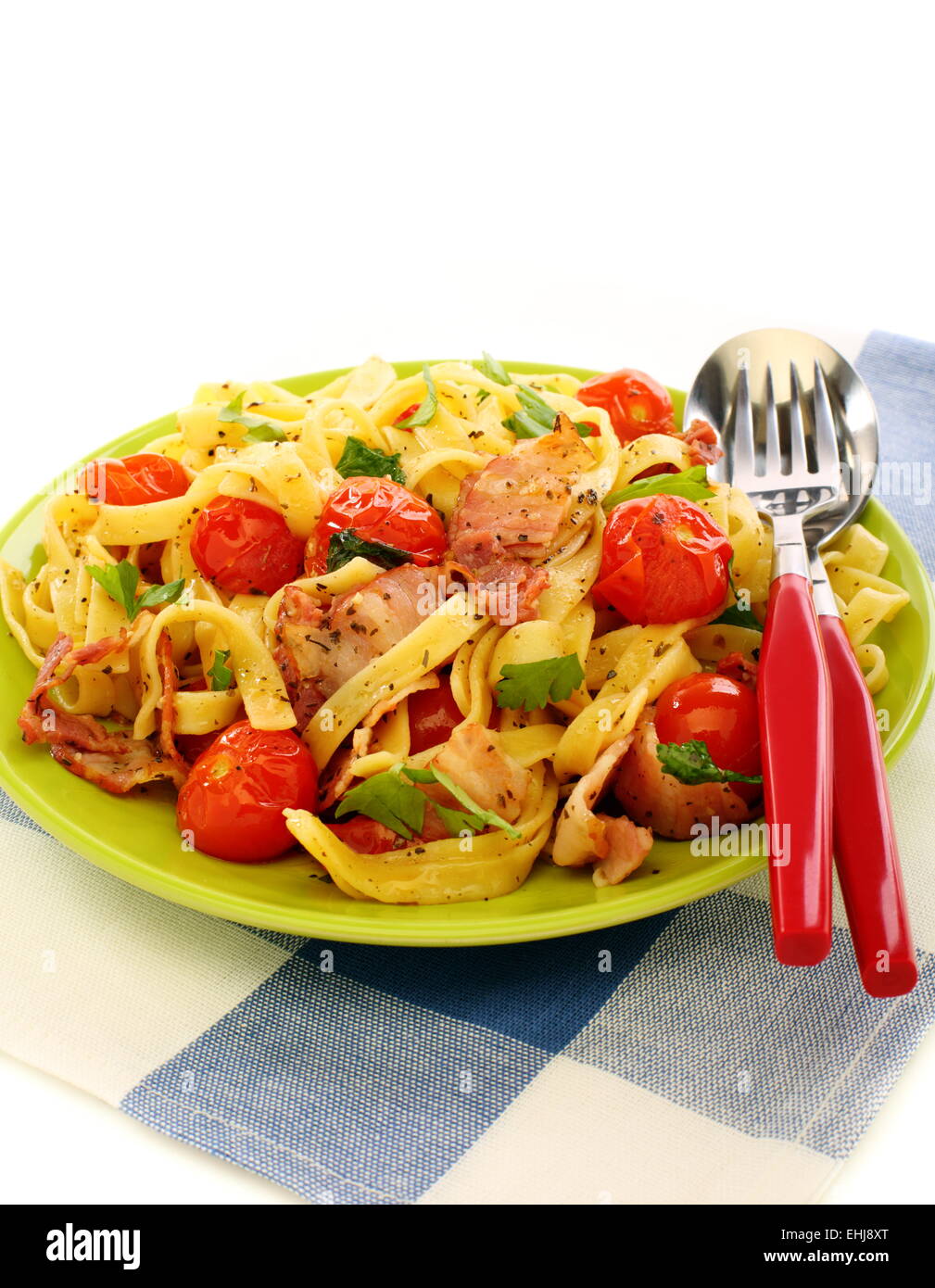 Italian pasta tomato basil hi-res stock photography and images - Alamy