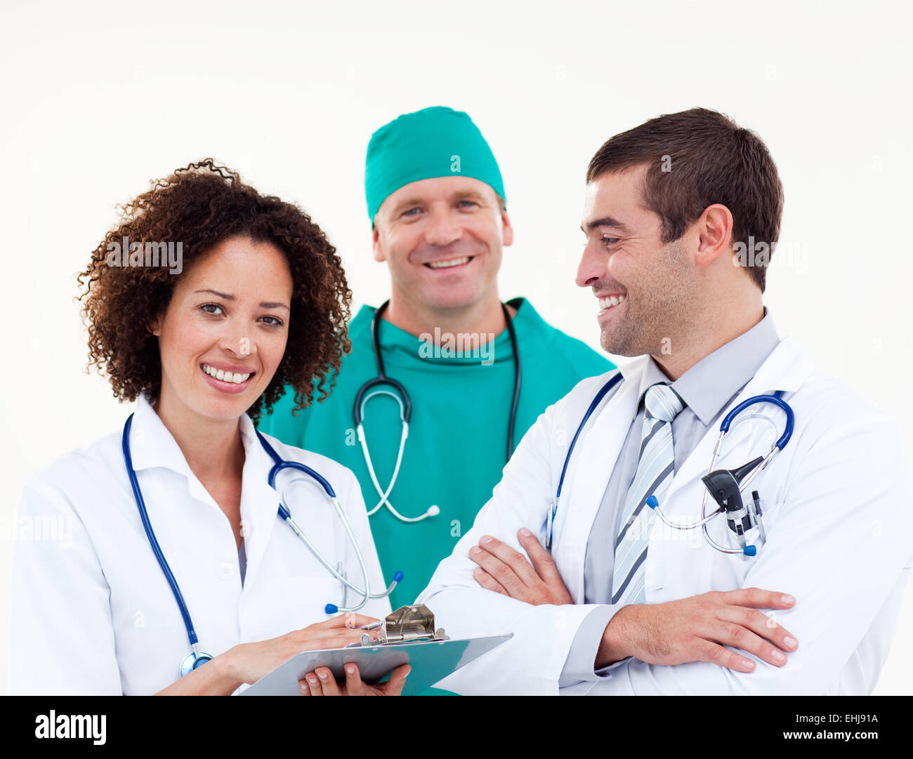 Young happy team of doctors Stock Photo - Alamy