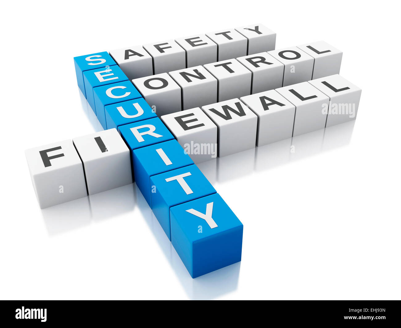 3d image. Security concept. Crossword with letters, Isolated white ...