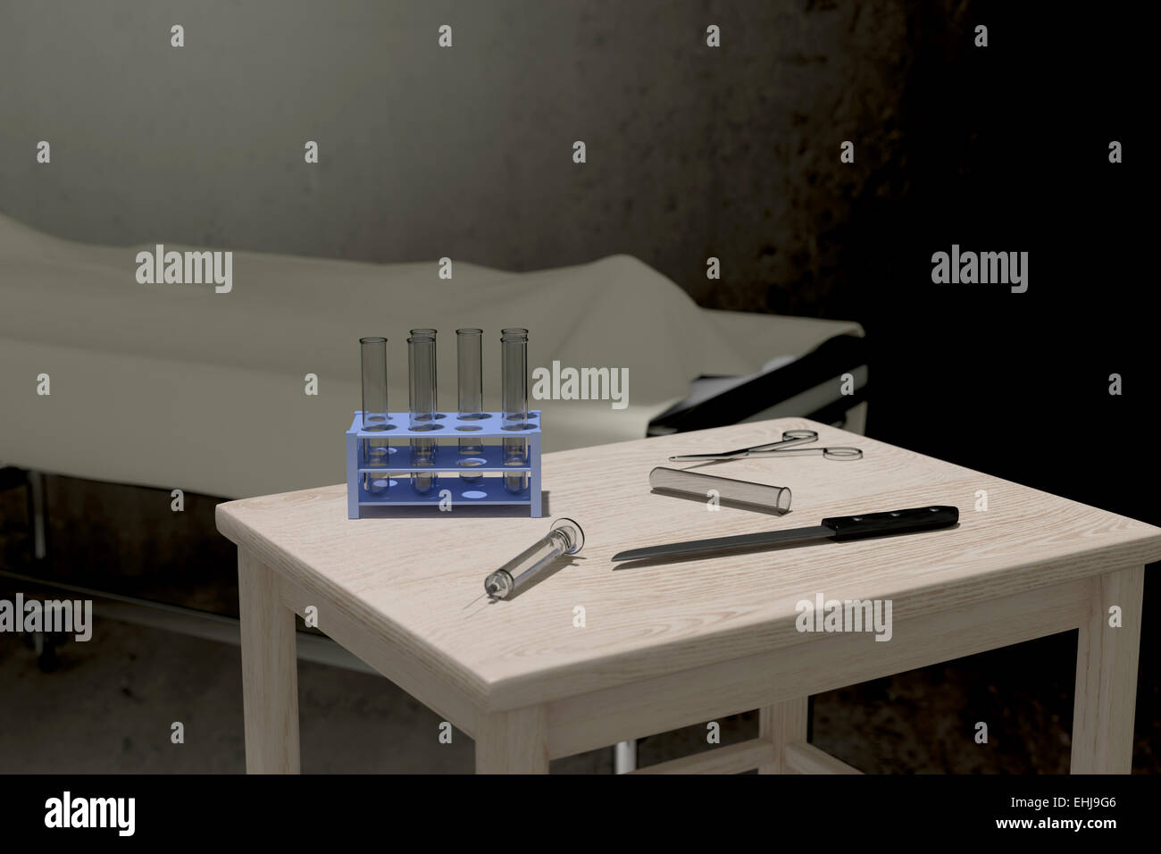 3d rendering of some elements for an autopsy Stock Photo - Alamy