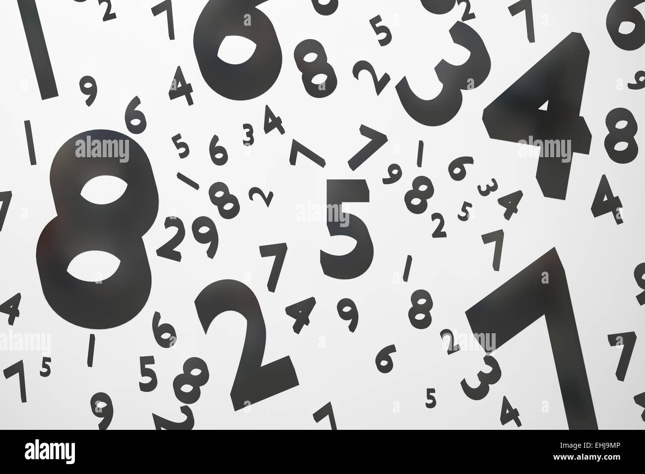 3d rendering of a lot of shadows of some numbers Stock Photo - Alamy