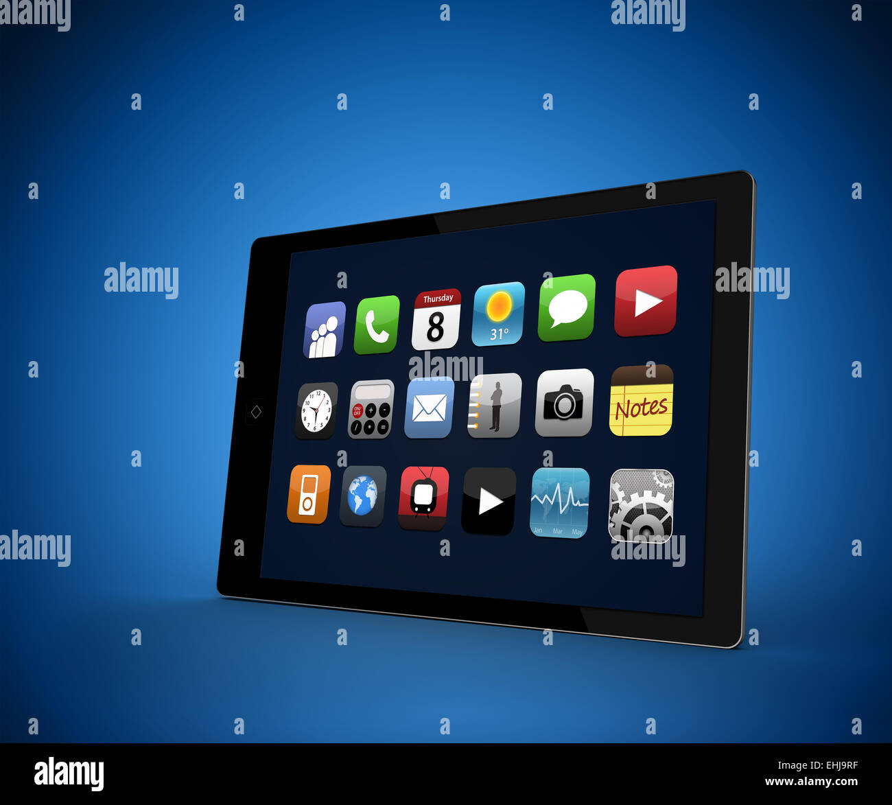 Tablet computer with applications Stock Photo - Alamy