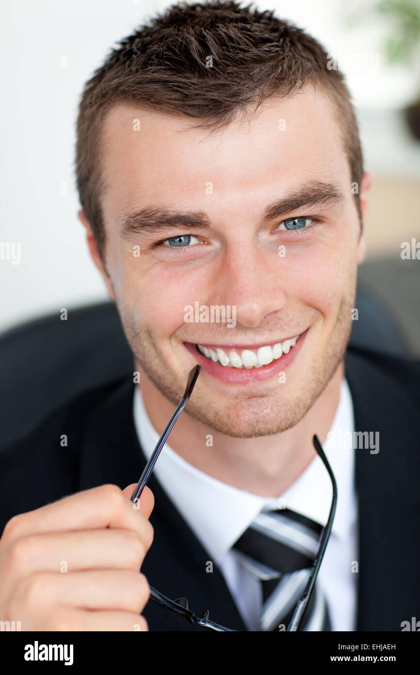 Good-looking businessman with glasses Stock Photo - Alamy