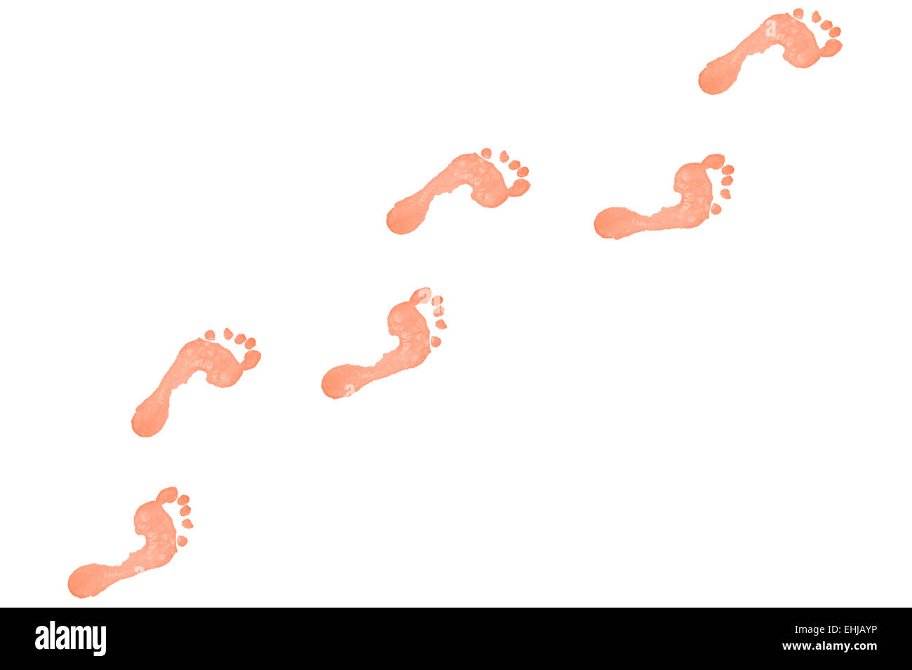 Six red footprints Stock Photo - Alamy