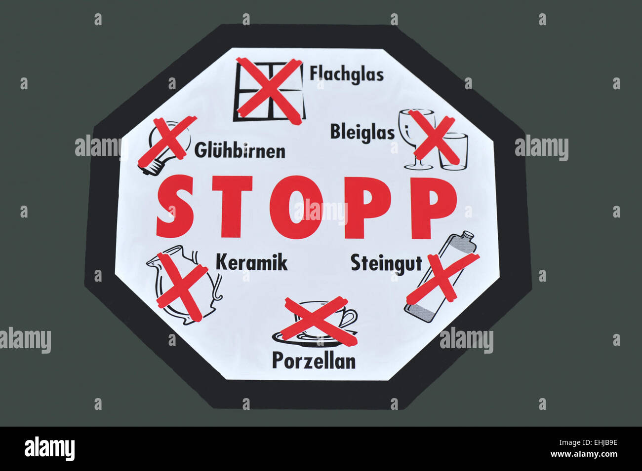 Stop sign for waste Stock Photo - Alamy
