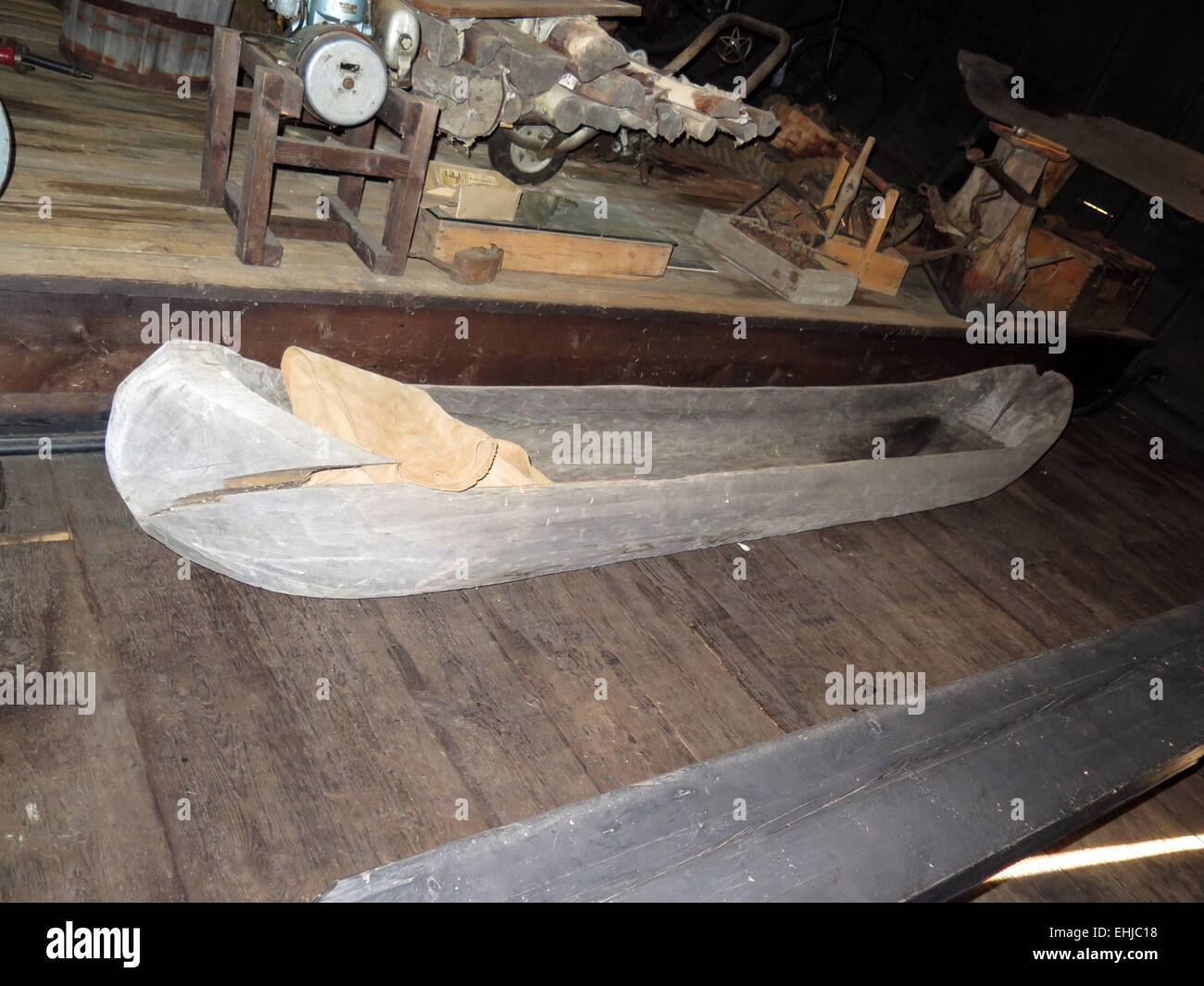 Historical wooden kayak in Filnland Stock Photo - Alamy