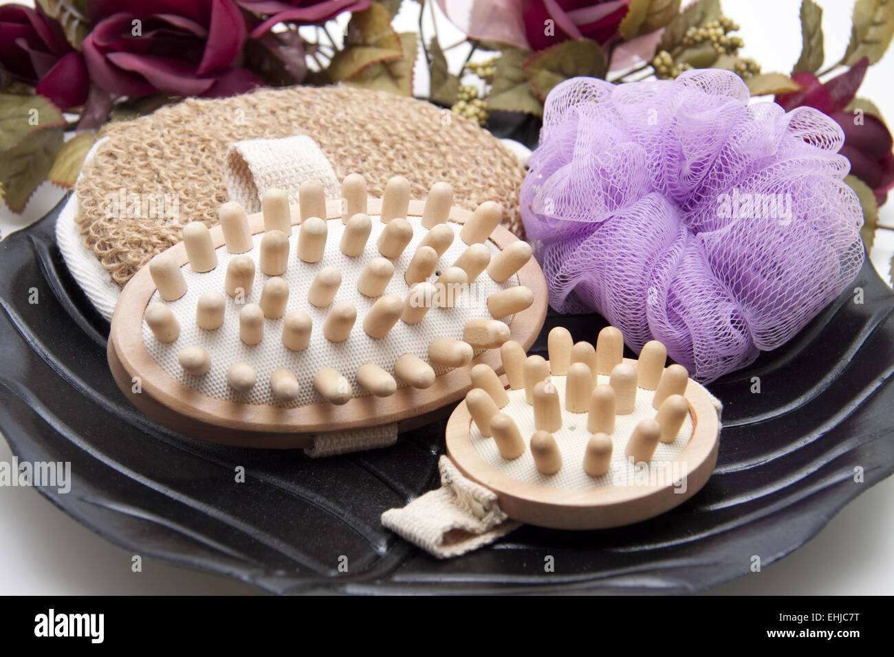 Massage brush and sponge Stock Photo - Alamy