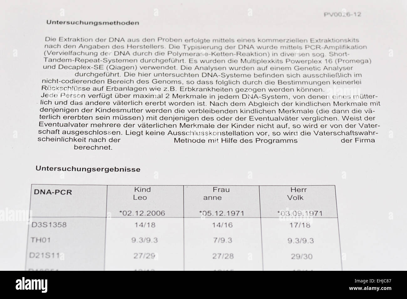 Genetic test results hi-res stock photography and images - Alamy
