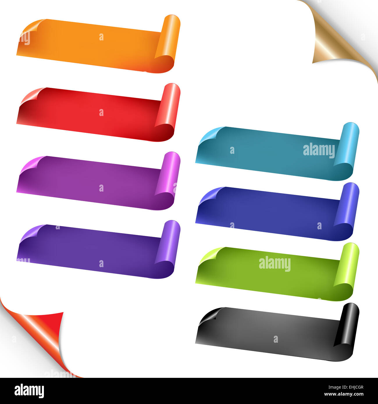 Web Colorful Ribbons Set Stock Photo - Alamy