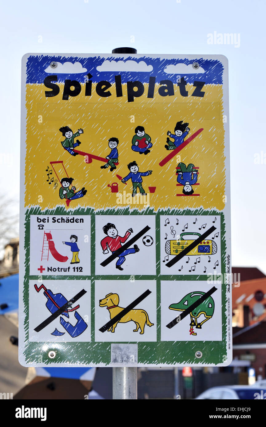 Playground sign hi-res stock photography and images - Alamy