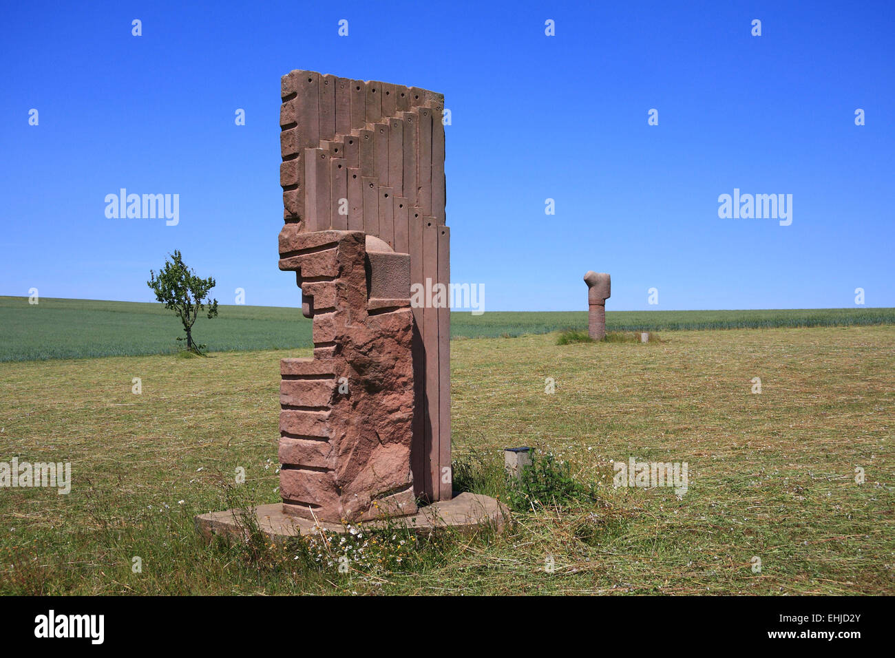 Two sculptures in Wellingen/Merzig Stock Photo - Alamy